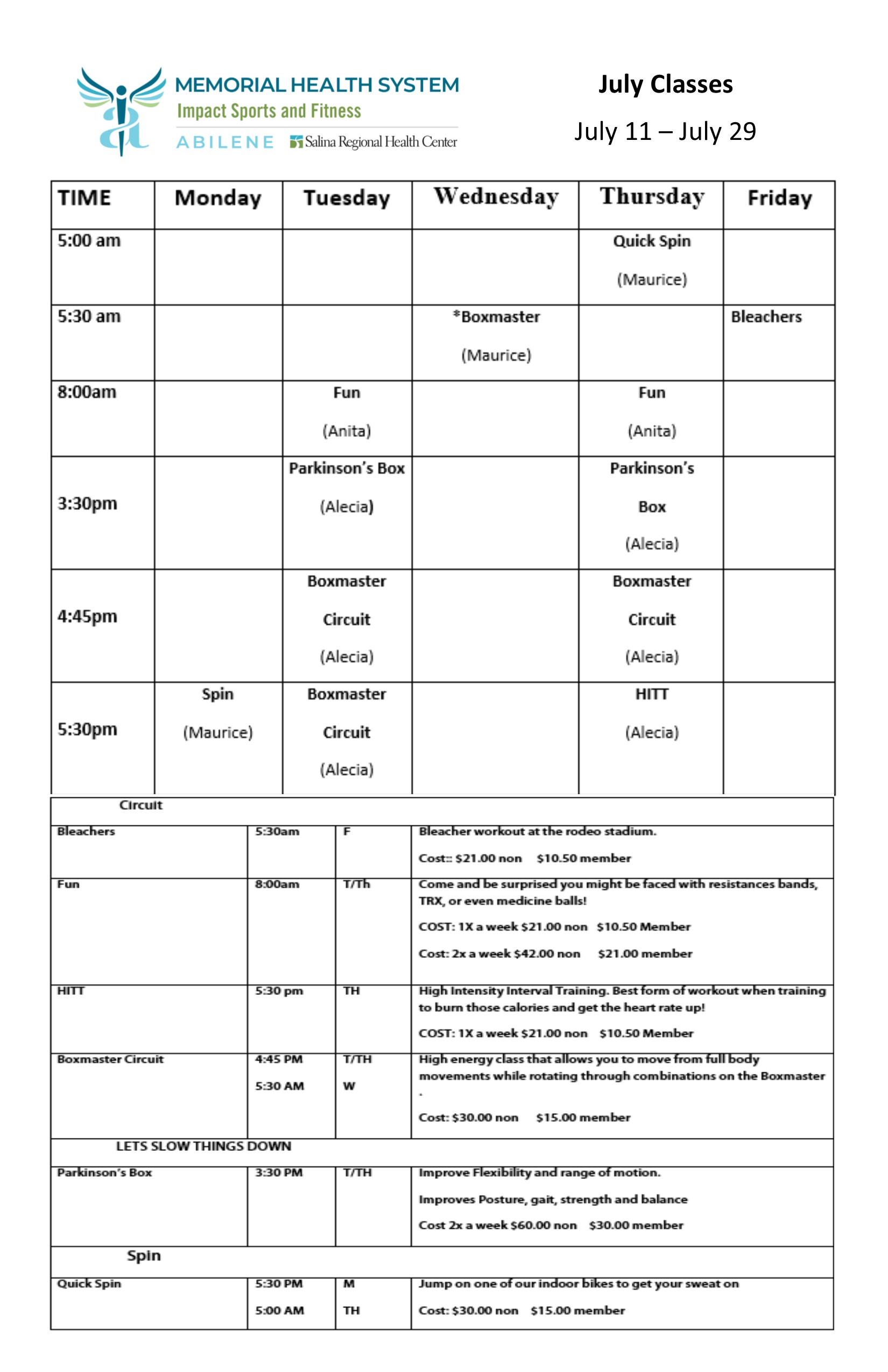Impact Sports & Fitness – Memorial Health System